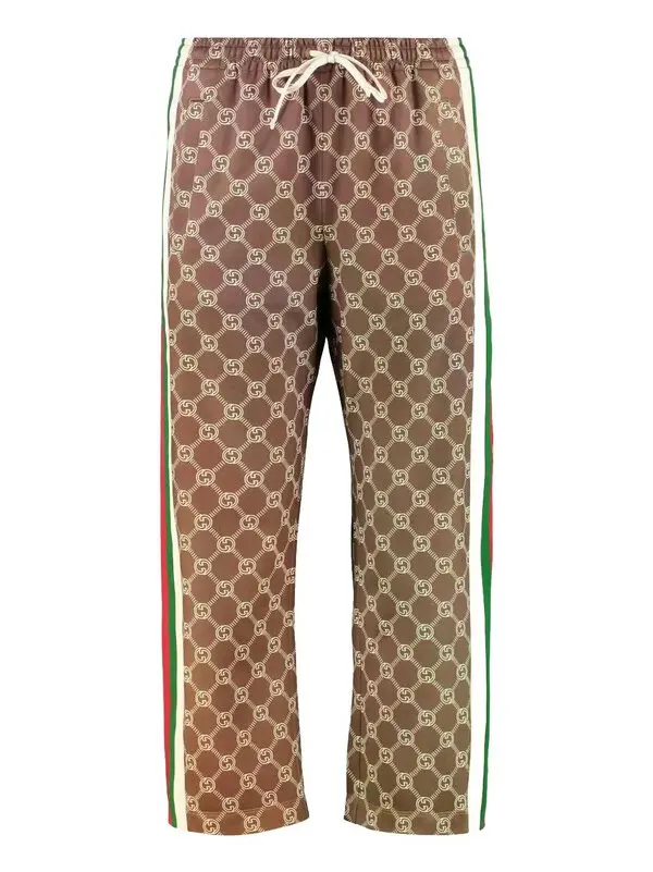 Gucci Interlocking G Cropped Track Pants - Brown
