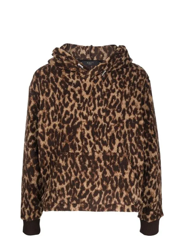 Amiri All-over Leopard-print Hoodie - Brown