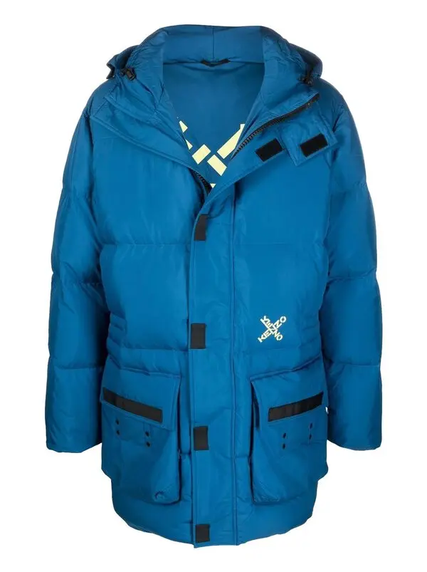 Kenzo Padded Hooded Coat - Blue