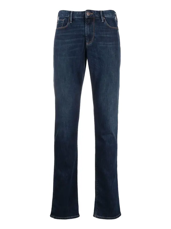 Emporio Armani Mid-rise Straight Leg Jeans - Blue