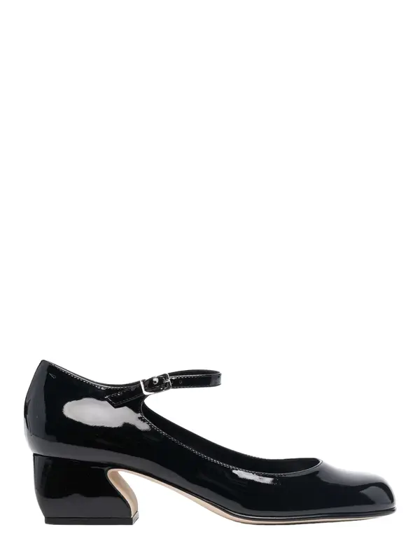 SERGIO ROSSI Buckle-strap Leather Pumps - Black