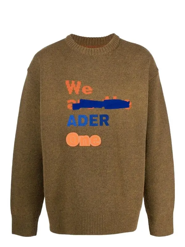 ADER ERROR Logo-embroidered Knitted Jumper - Brown