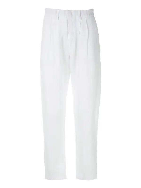 HANDRED Linen Straight Trousers - White