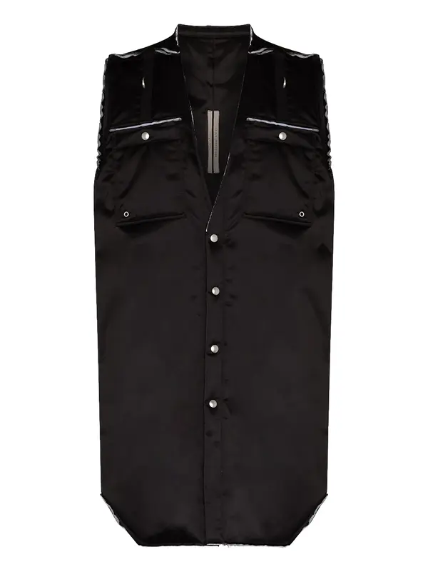 Rick Owens Outershirt Unfinished Gilet - Black