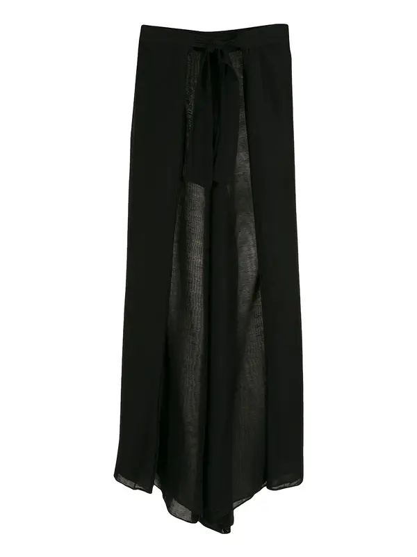 AMIR SLAMA Box-pleat Palazzo Pants - Black