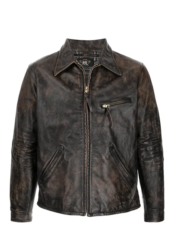 Ralph Lauren Zipped Leather Jacket - Brown