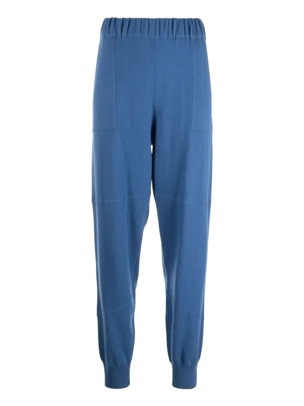 ALLUDE Elasticated-waist Knit Joggers - Blue