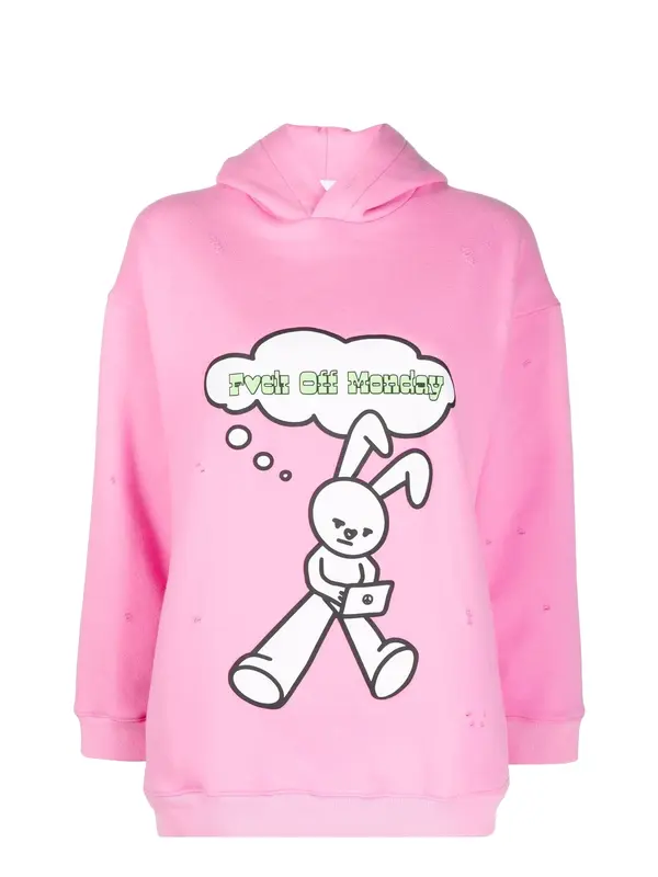 Natasha Zinko Rabbit-print Hoodie - Pink