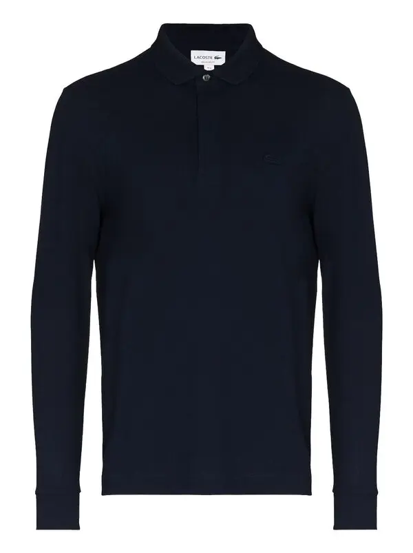 Lacoste Logo-embroidered Long-sleeve Polo Shirt - Blue