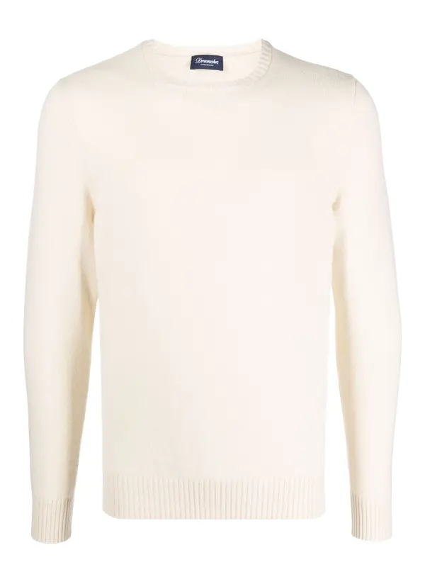DRUMOHR Crew-neck Cashmere Sweater - Neutrals