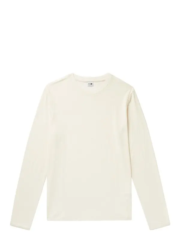 Nn07 Clive Waffle-knit Cotton And Modal-blend T-shirt - Neutrals