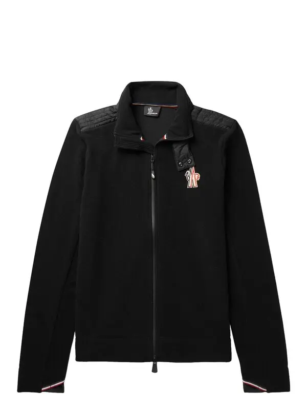 Moncler Logo-appliquéd Fleece Zip-up Ski Base Layer - Black