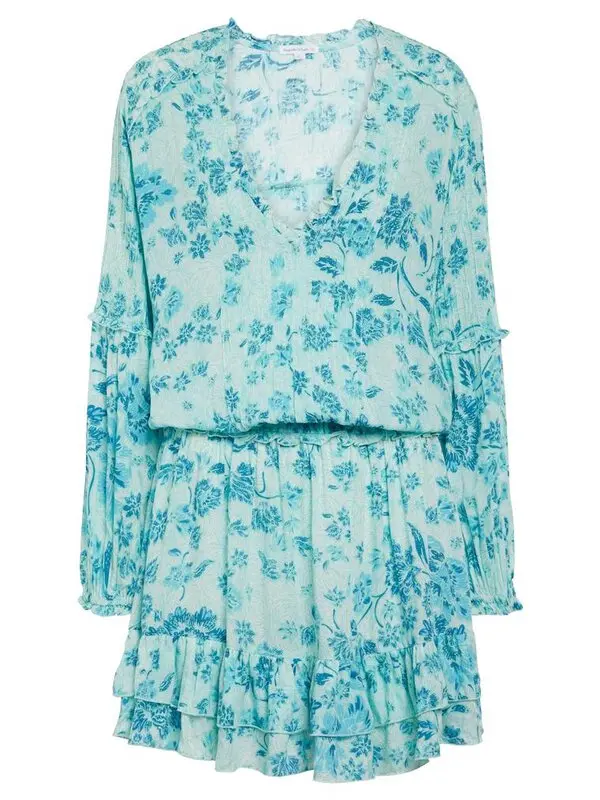 Poupette St Barth Ilona Floral Minidress - Blue