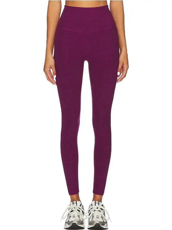 Beyond Yoga Spacedye Caught In The Midi High Waisted Legging In Purple - Aubergine Beet