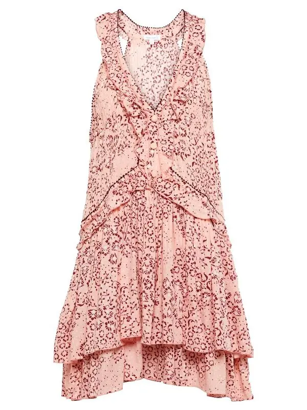 Poupette St Barth Mae Floral Minidress - Pink