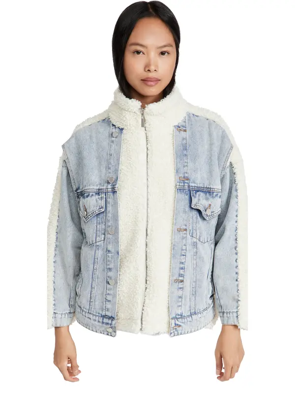Blanknyc Denim Sherpa Jacket - Bear Hug