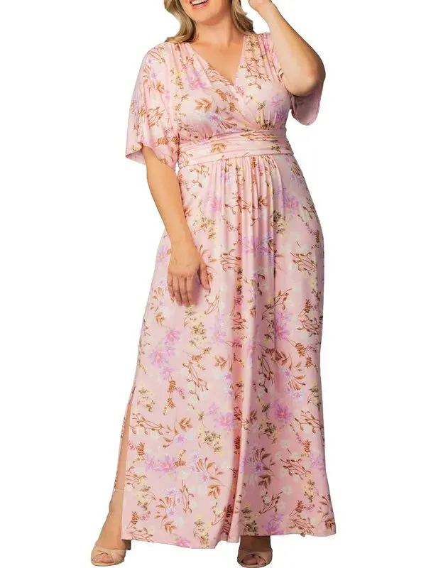KIYONNA Vienna Maxi Dress - Lively Peach Florals