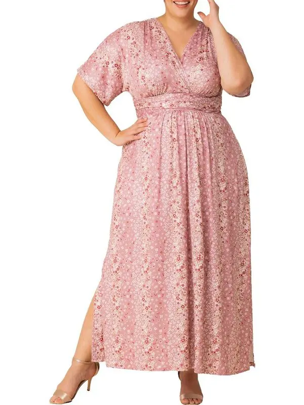 KIYONNA Vienna Maxi Dress - Pink Floral Falls