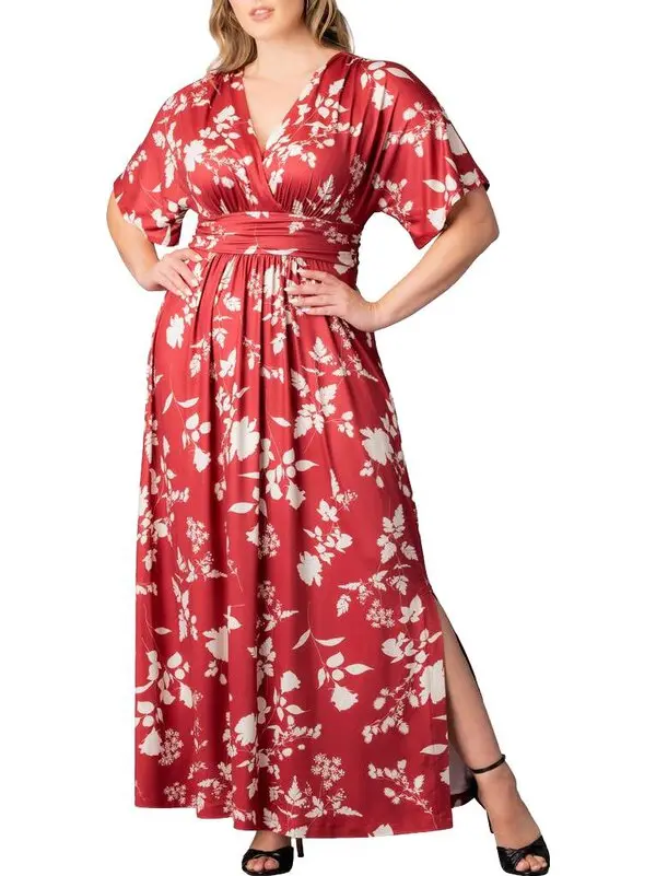 KIYONNA Vienna Maxi Dress - Red Blooms