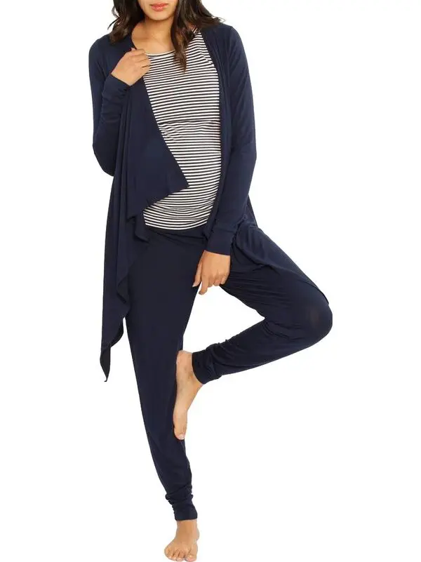 ANGEL MATERNITY Nursing Cardigan Set - Navy