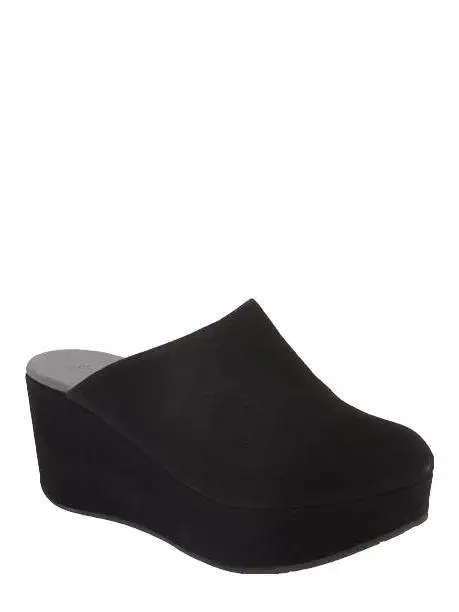 CHOCOLAT BLU Yoma Platform Clogs - Black Suede