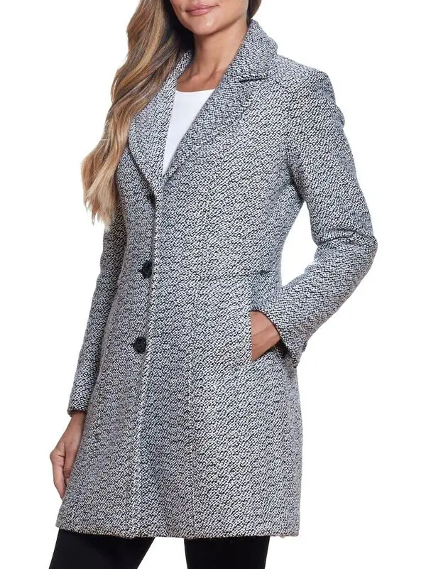 Gallery A-line Coat - Black/white