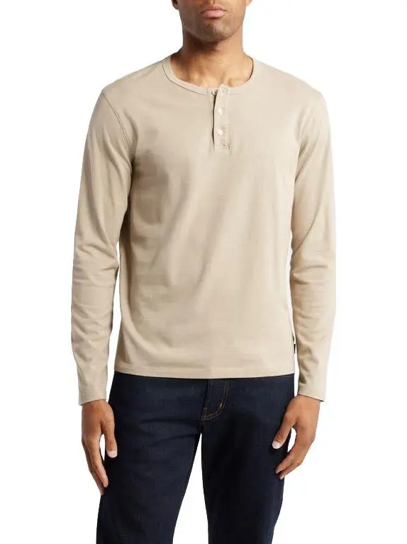 Ag Bryce Long Sleeve Henley Shirt - Dry Dust