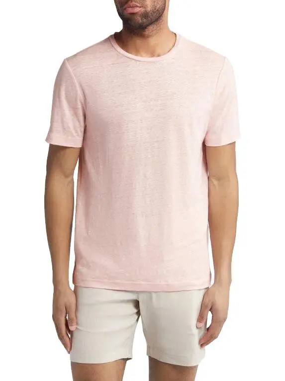 Nordstrom Linen Crewneck T-shirt - Pink Cake