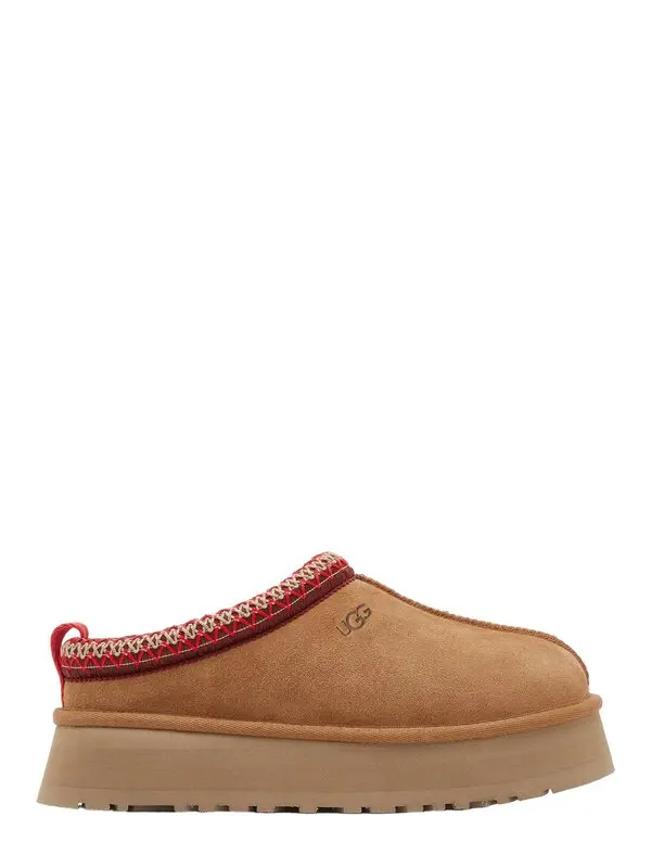 UGG Taz Sheepskin Platform Slippers - Brown