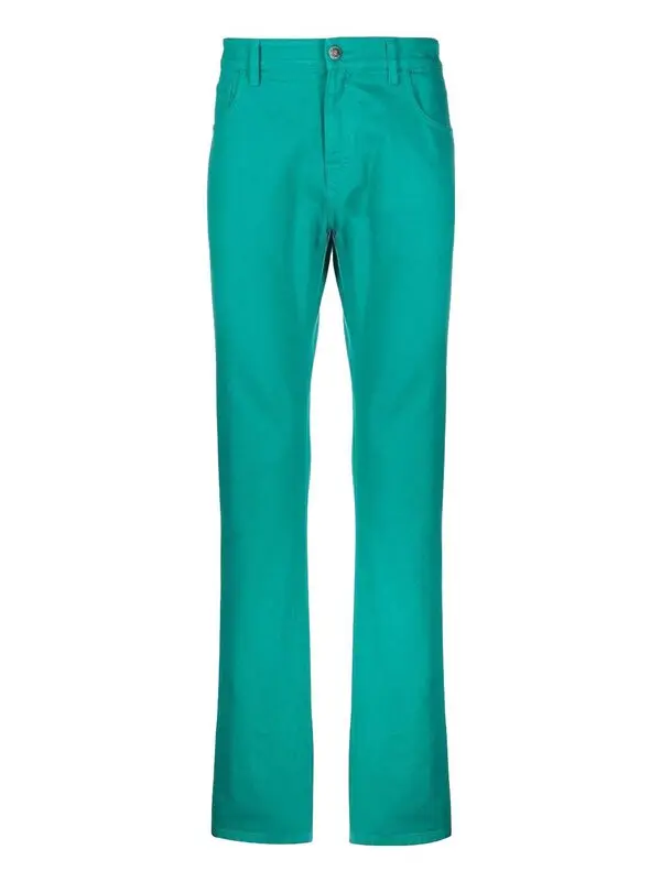 Raf Simons Logo Patch Straight-leg Trousers - Green