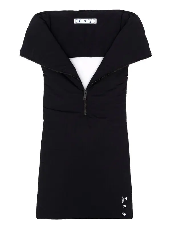Off-White Zip-up Bib Scarf - Black
