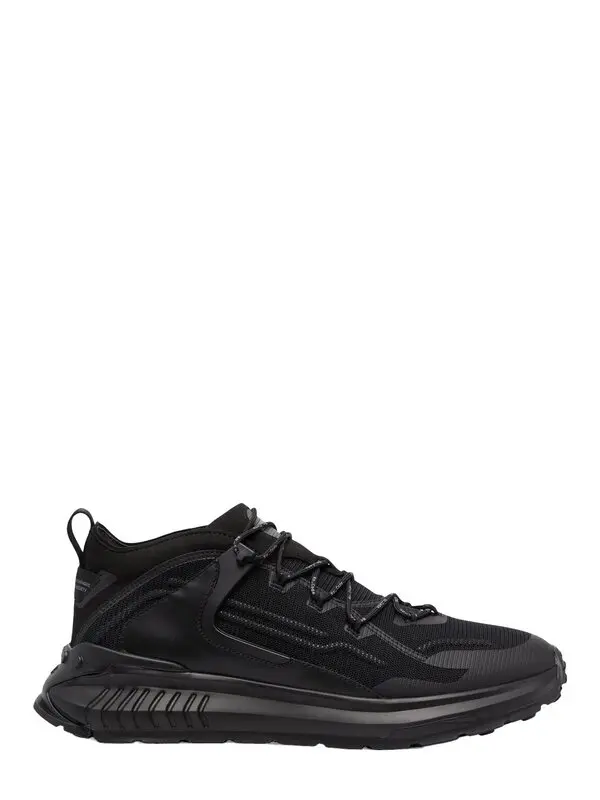 TOD'S Leather & Mesh Panelling Lace-up Sneakers - Black