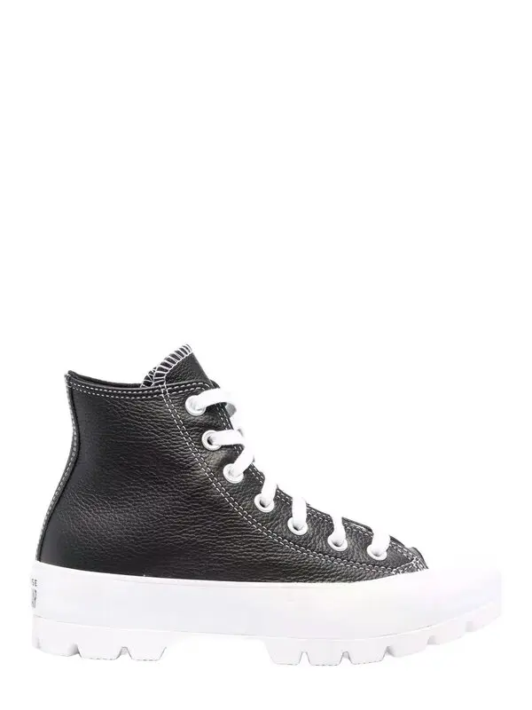 CONVERSE Logo-patch Lugged Leather High Top Trainers - Black