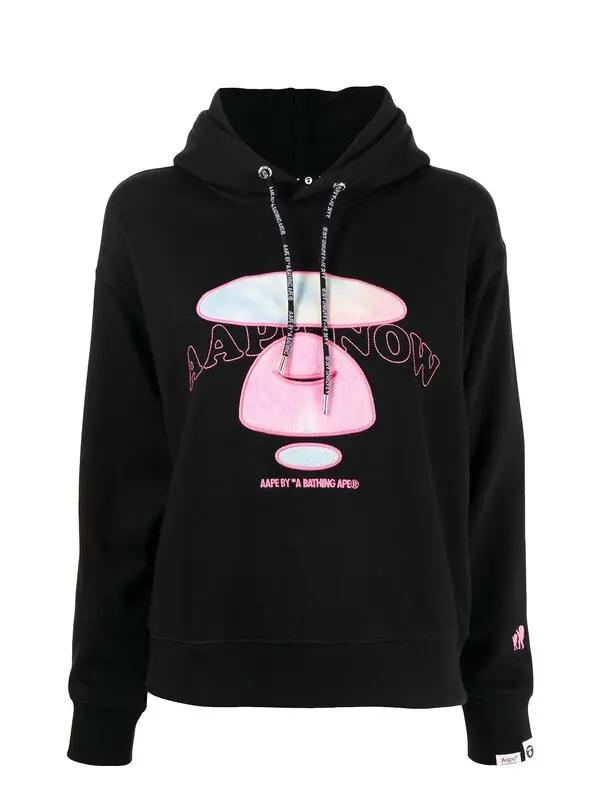 AAPE BY *A BATHING APE Moonface-embroidery Hoodie - Black