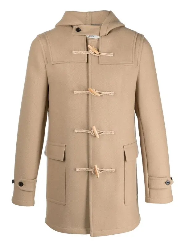 Saint Laurent Hooded Duffle Coat - Neutrals