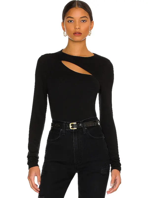 Lamade Verge Peek A Boo Long Sleeve Top - Black