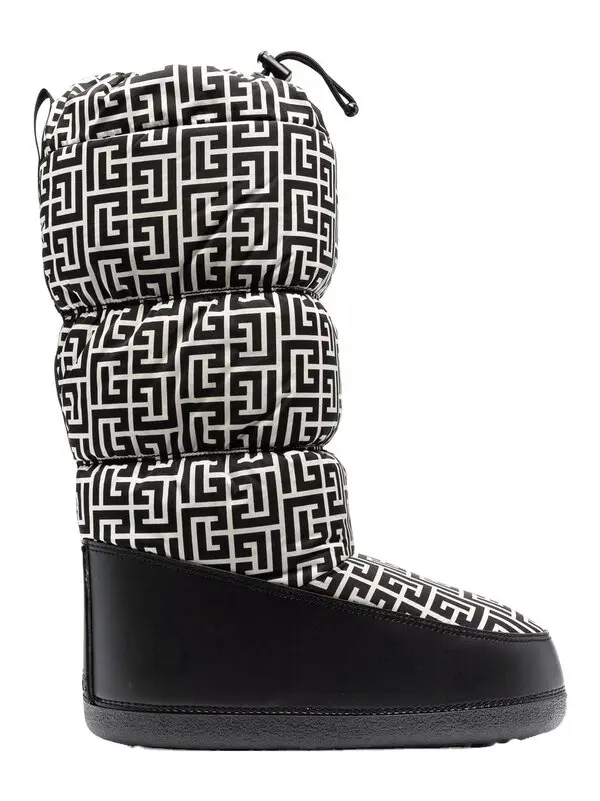 Balmain X Rossignol Monogram Jacquard Ski Boots - Black