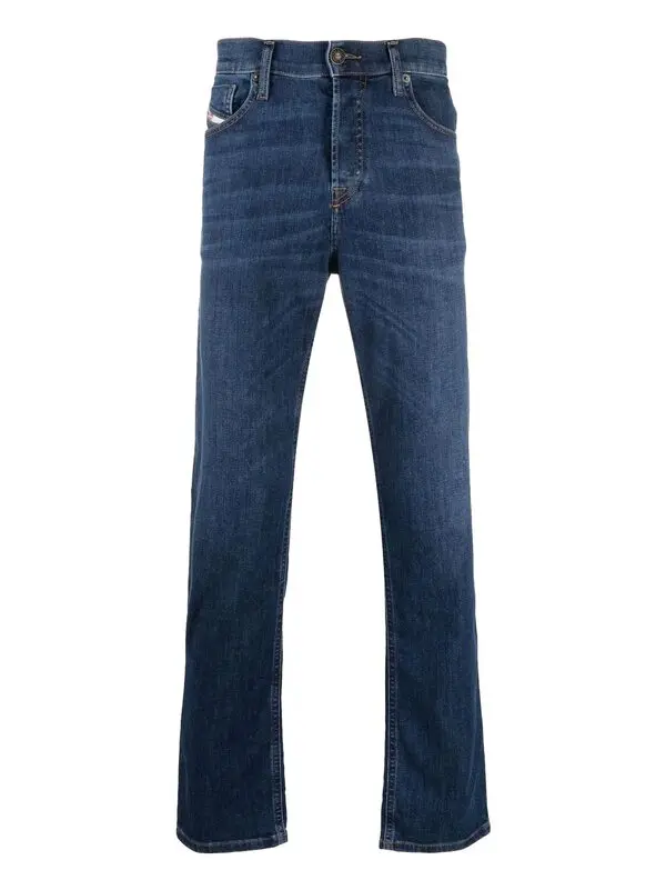 DIESEL® Whiskered Straight-leg Jeans - Blue