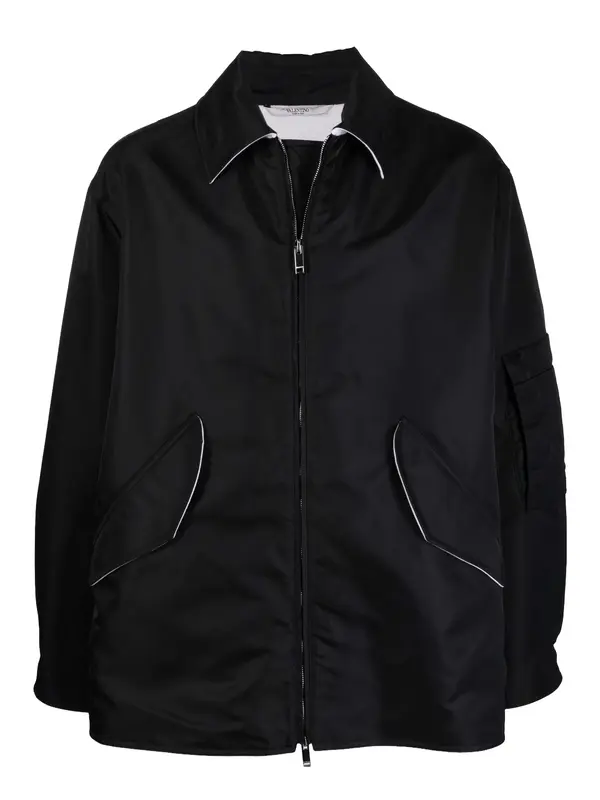 Valentino Garavani Zip-up Shirt Jacket - Black