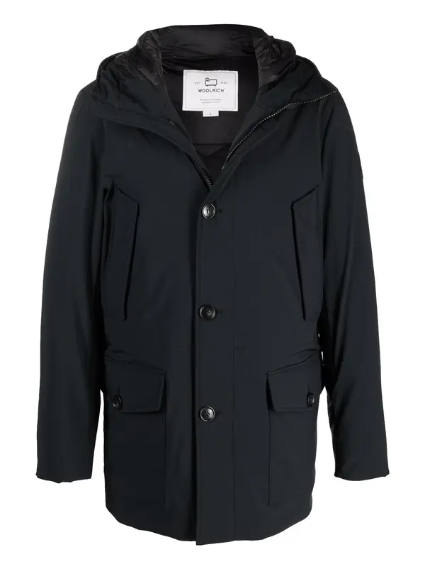 Woolrich Padded Down Parka Coat - Black