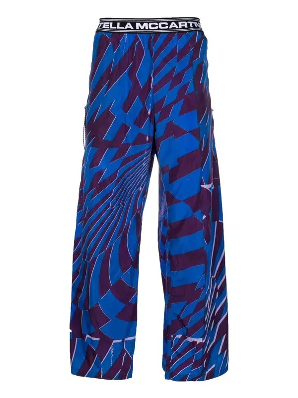 Stella McCartney Geometric Print Straight Leg Trousers - Blue
