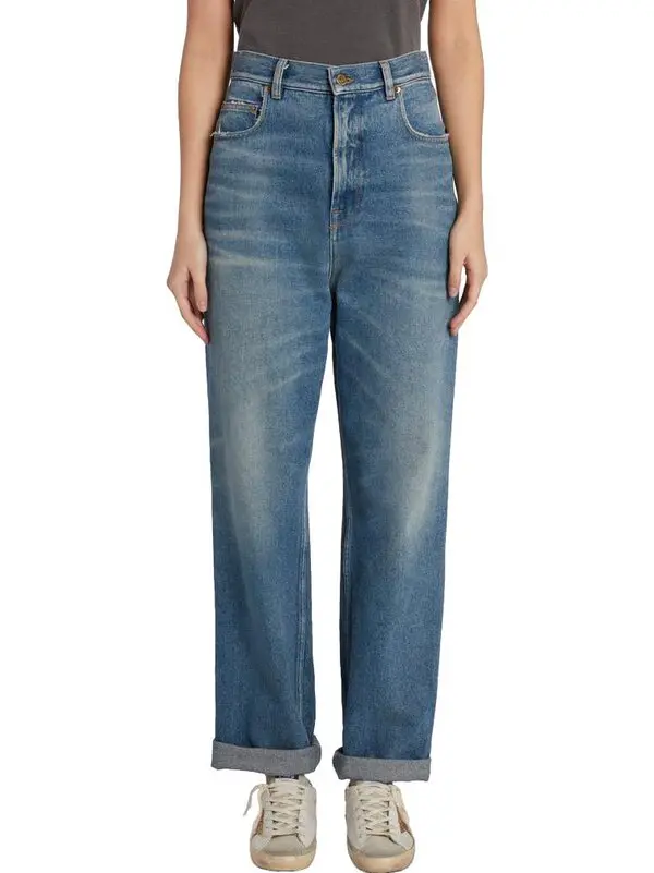 GOLDEN GOOSE Kim Relaxed Straight-leg Jeans - Medium Wash Blue