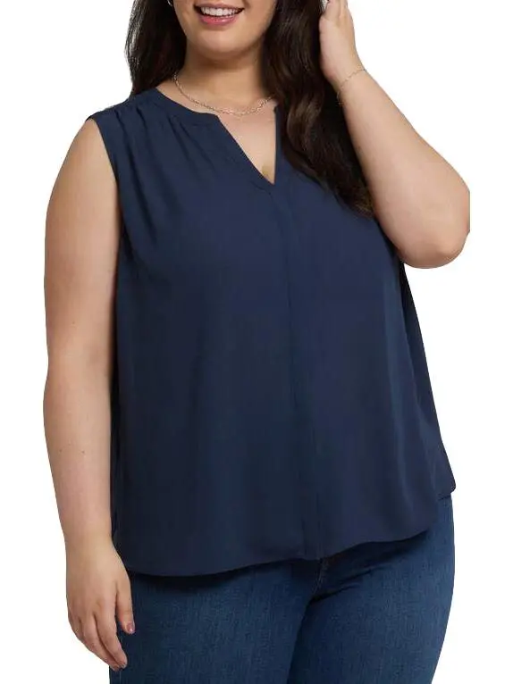 NYDJ Print Sleeveless Top - Oxford Navy