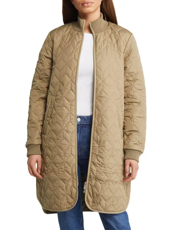 ILSE JACOBSEN Long Quilted Jacket - Sage
