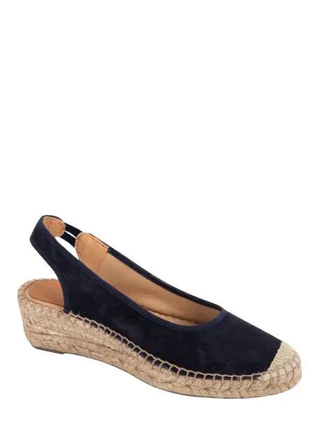 PATRICIA GREEN Valencia Slingback Wedge Espadrille - Navy