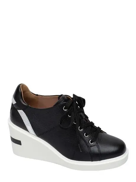 Linea Paolo Korin Wedge Sneaker - Black/silver