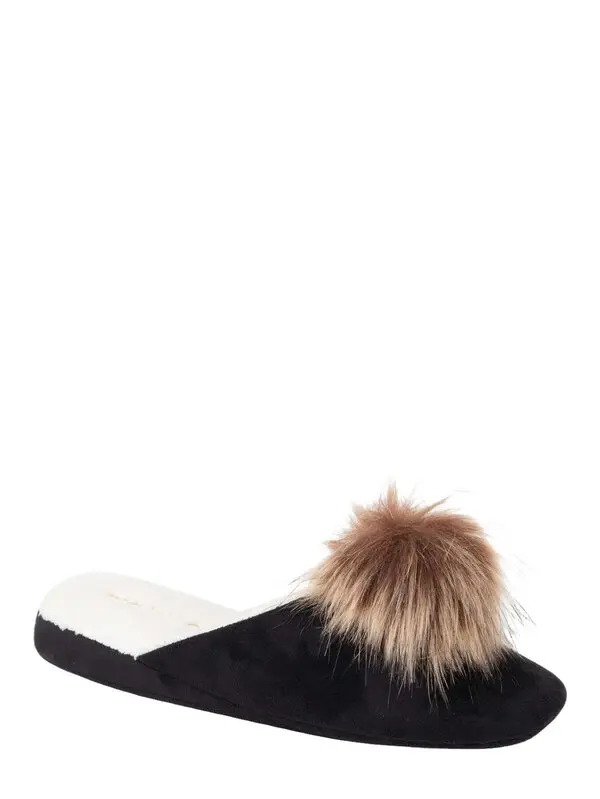 PATRICIA GREEN Pretty Pouf Slipper - Black/tan