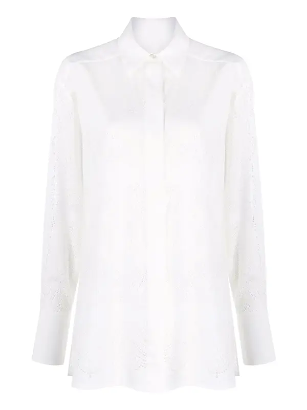 Givenchy Perforated Long-sleeve Shirt - White