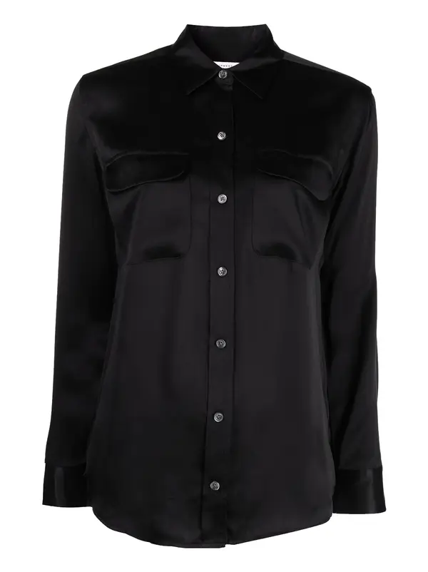 Equipment Signature Silk Satin Shirt - Black