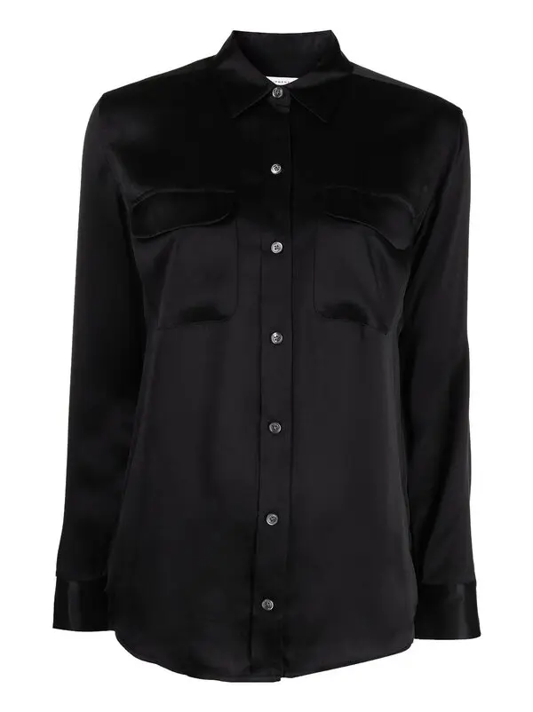 Equipment Signature Silk Satin Shirt - Black